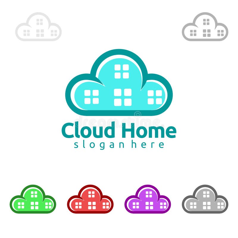 Cloud Home, Real Estate Vector Logo Design with House and Cloud Shape ...