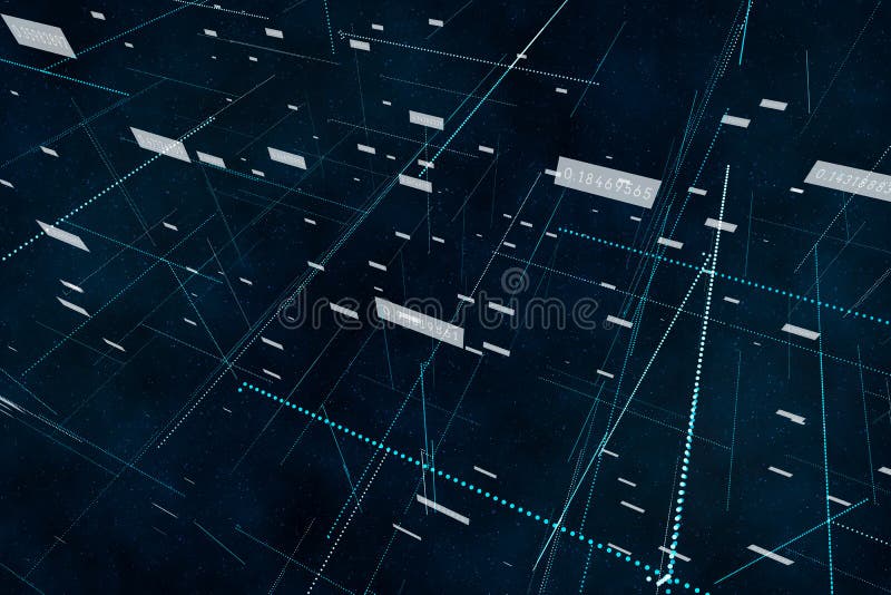 Internet and Data Science Fiction Background Stock Illustration ...