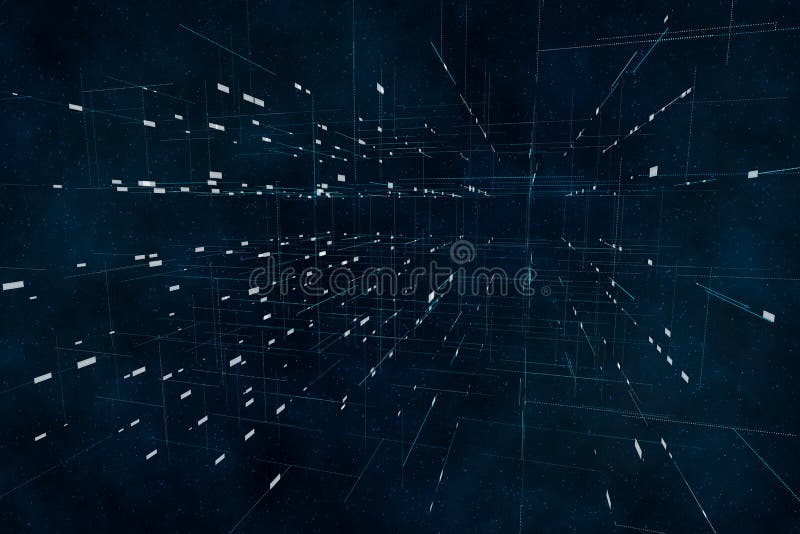 Internet and Data Science Fiction Background Stock Illustration ...