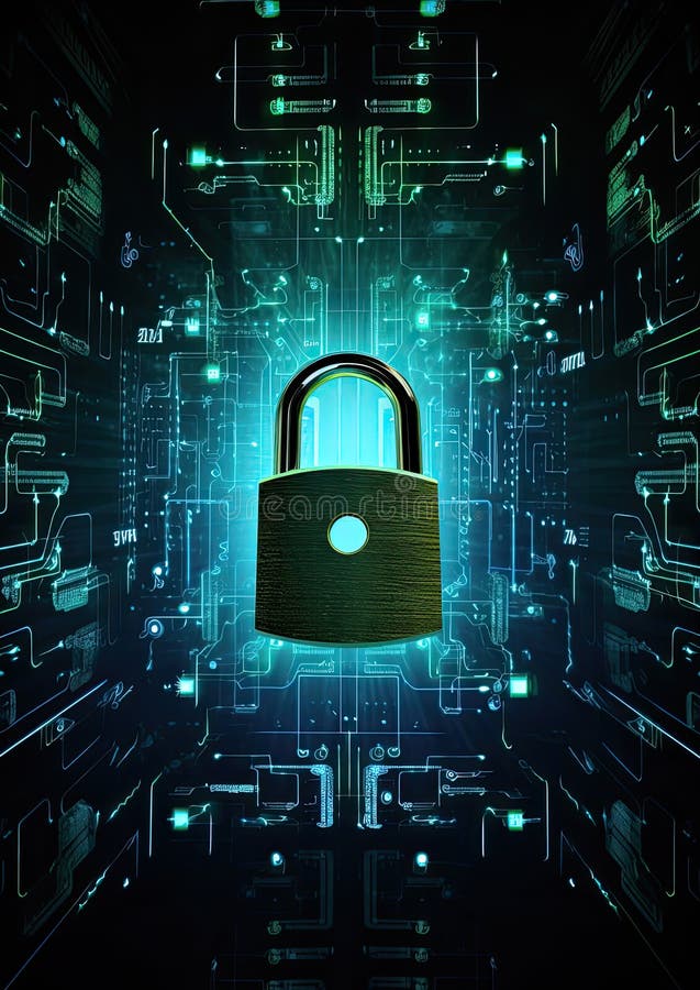 Internet Data Security Concept Stock Illustration - Illustration of ...