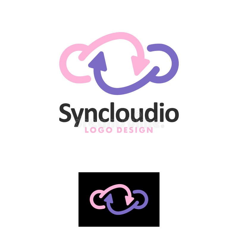 Sync Logo Cloud Sky Clipart Stock Vector - Illustration of line ...