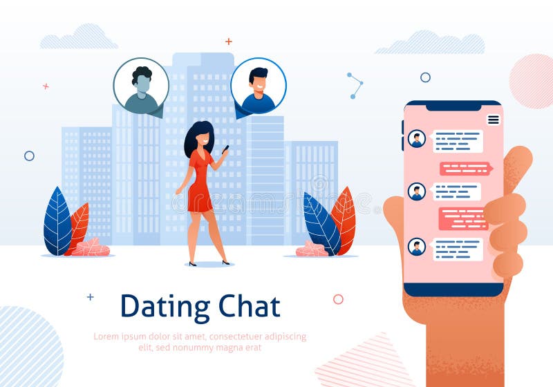 Internet Dating Chat, Online Flirt, Relationships. Stock Vector ...