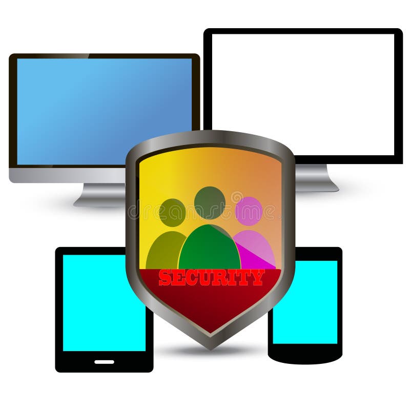 Internet defender stock vector. Illustration of monitor - 37534201