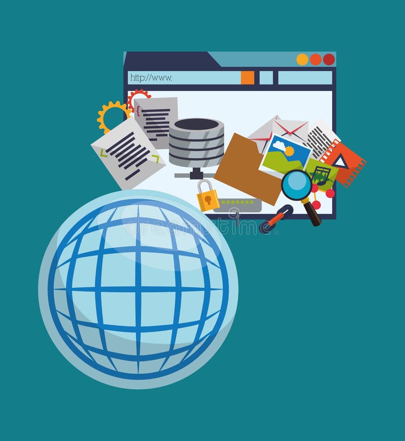 Internet, design stock vector. Illustration of gear, pictogram - 59044443