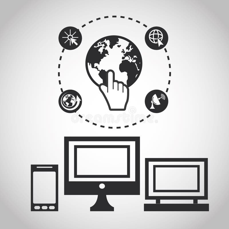 Internet Design. Online Icon. Technology Concept, Vector Illustration ...