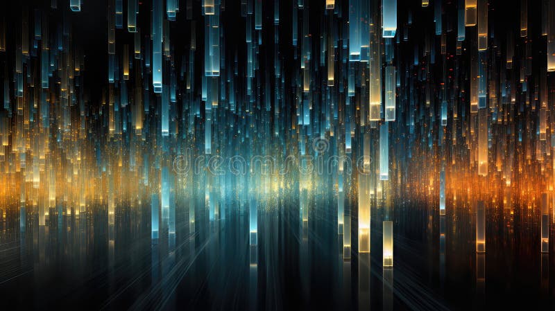 Internet Digital Data Cascade Stock Illustration - Illustration of ...