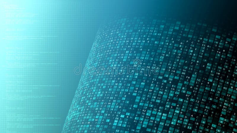 Internet Digital Data Flow and Processing Concept Stock Illustration - Illustration of program ...