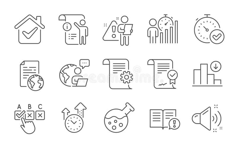 Internet Document, Fast Verification and Facts Icons Set. Vector Stock ...