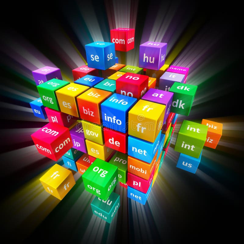 Domain Names and Internet Concept Stock Illustration - Illustration of ...