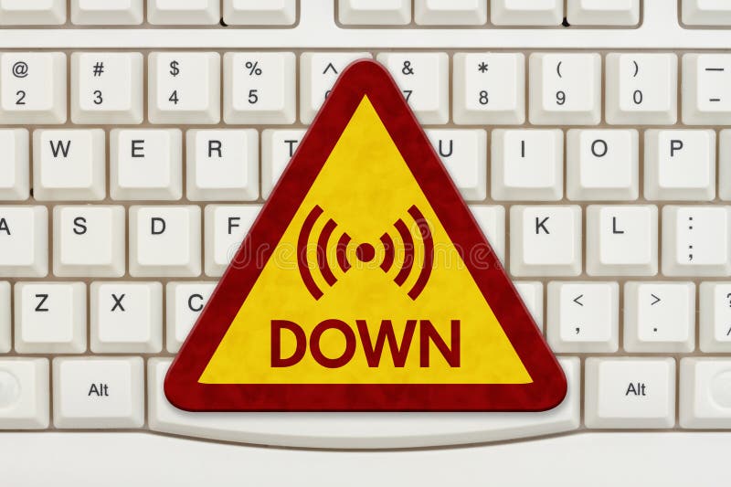 Internet Down Message on a Sign on a Computer Keyboard Stock Photo ...