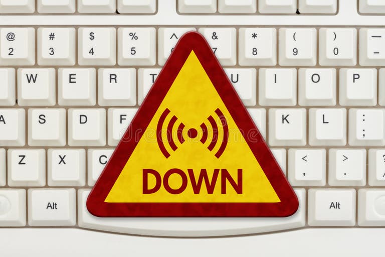Internet Down Message on a Sign on a Computer Keyboard Stock Photo ...