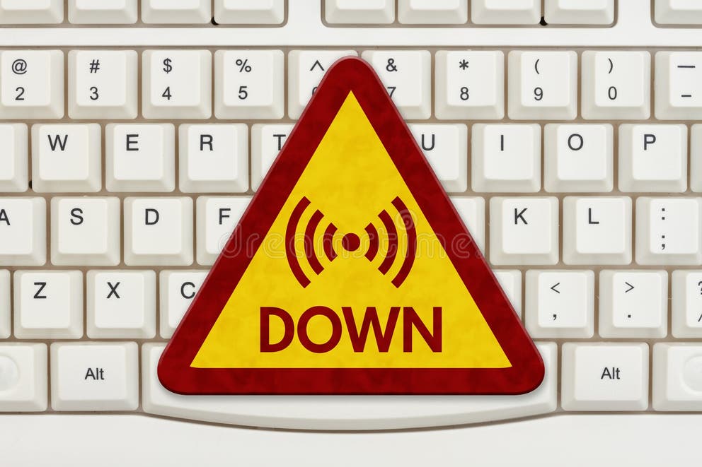 Internet Down Message on a Sign on a Computer Keyboard Stock Photo ...