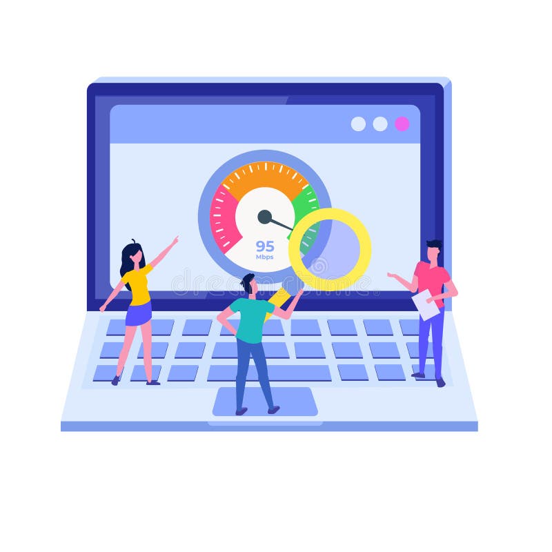 Internet Download Speed Test Concept. Stock Vector - Illustration of ...