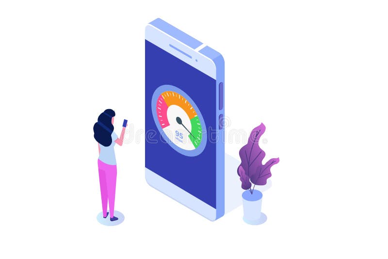 Internet Download Speed Test Concept. Stock Illustration - Illustration ...