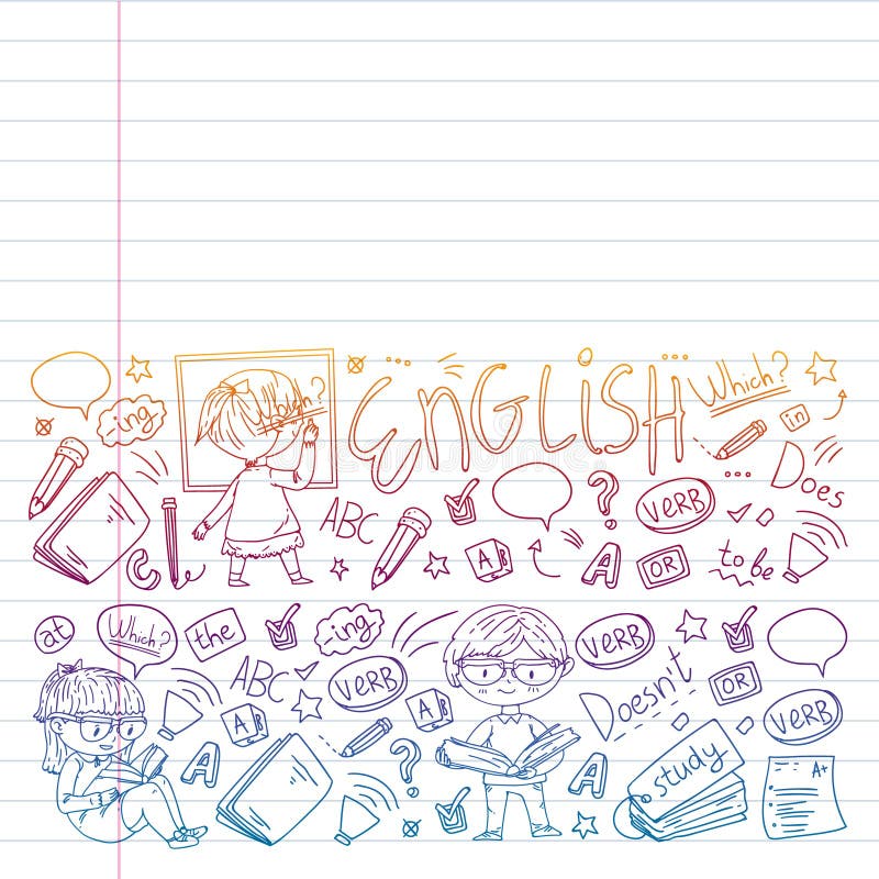 Internet Englinsh Course. Learn Language Online. Education Vector ...