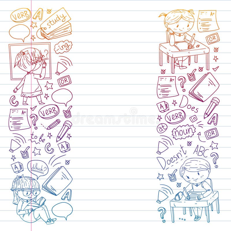 Internet Englinsh Course. Learn Language Online. Education Vector ...