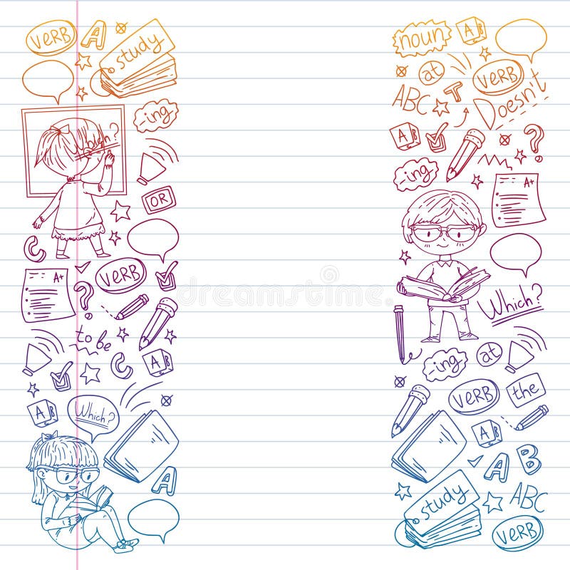 Internet Englinsh Course. Learn Language Online. Education Vector ...