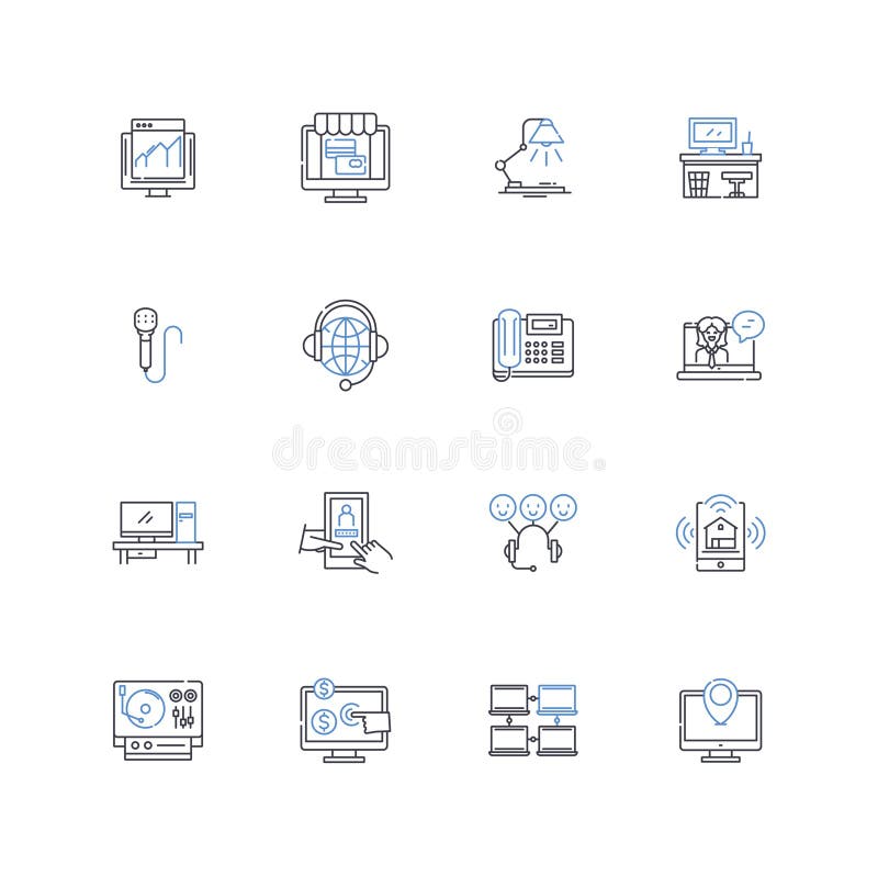 Internet Era Line Icons Collection. Connectivity, Information ...
