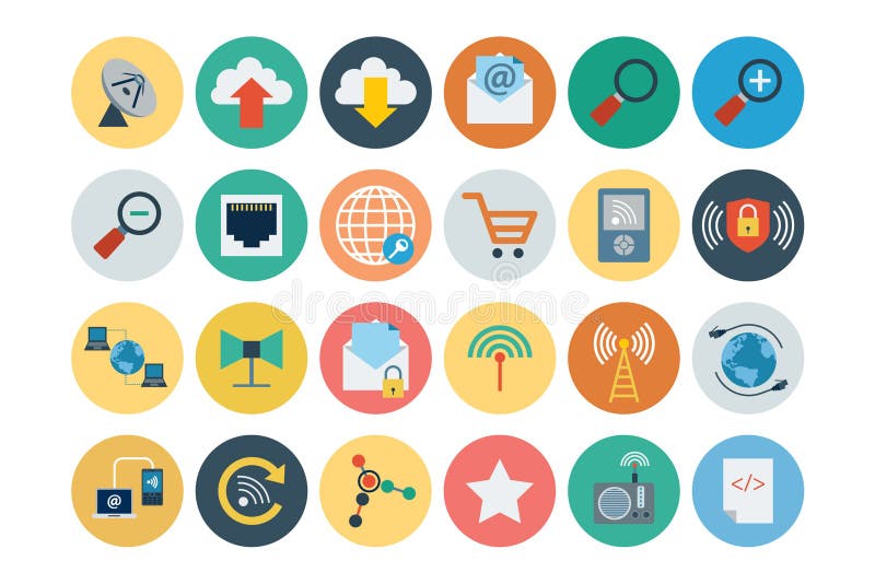Internet Flat Vector Icons 5 Stock Illustration - Illustration of cart ...