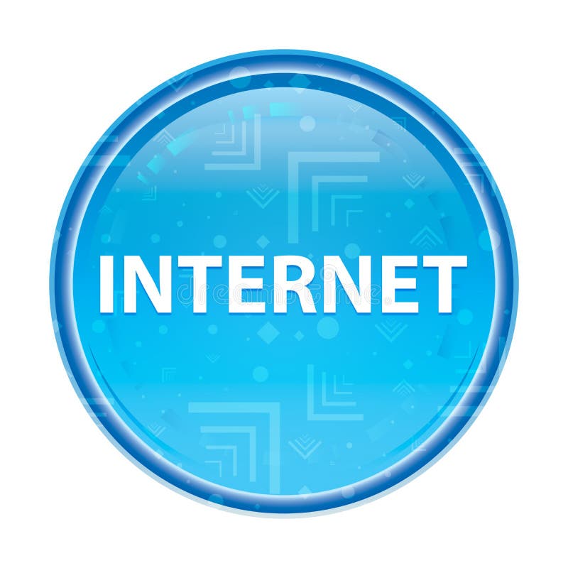 Internet Floral Blue Round Button Stock Illustration - Illustration of ...
