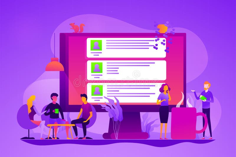 Internet Forum Concept Vector Illustration. Stock Vector - Illustration ...