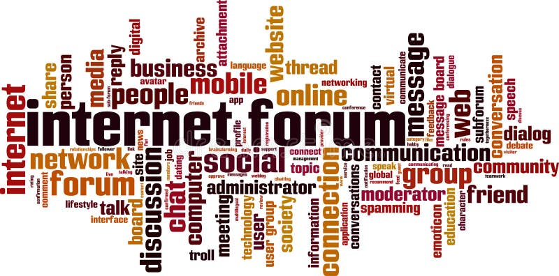 Internet forum word cloud stock vector. Illustration of network - 215824839