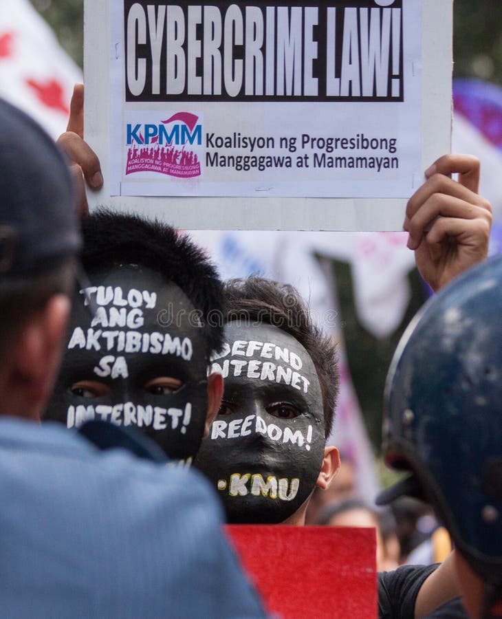 Internet Freedom Law Protest in Manila, Philippines Editorial ...