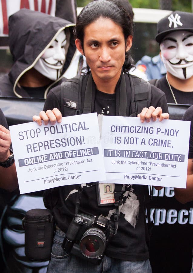 Internet Freedom Law Protest in Manila, Philippines Editorial Stock ...