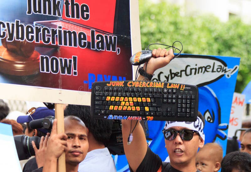 Internet Freedom Law Protest in Manila, Philippines Editorial ...