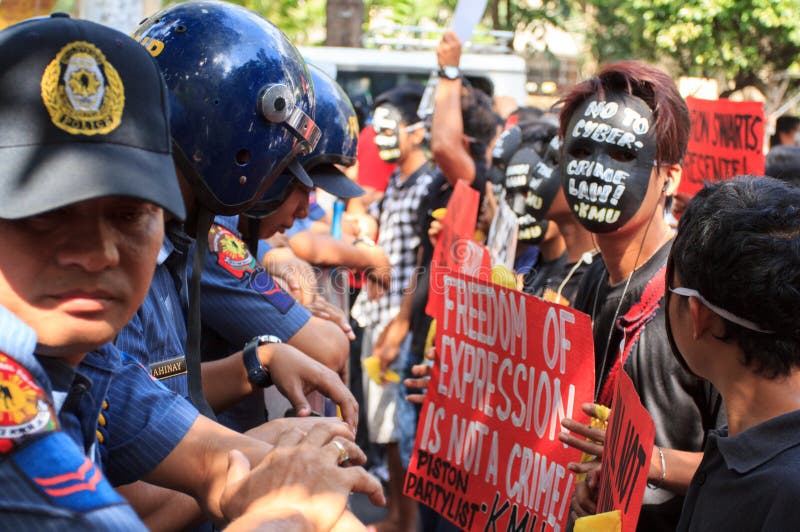 Internet Freedom Law Protest in Manila, Philippines Editorial ...