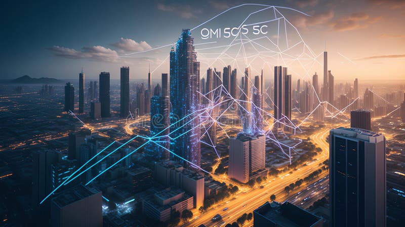 Internet of 5G Network Technology Stock Illustration - Illustration of ...