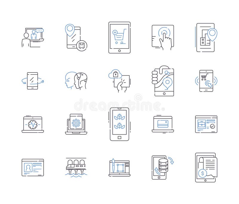 Internet and Gadjets Outline Icons Collection. Gadgets, Internet ...