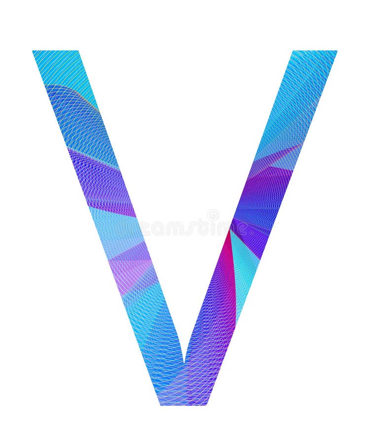 Internet Geometric Mesh Letter V Stock Photo - Illustration of ...
