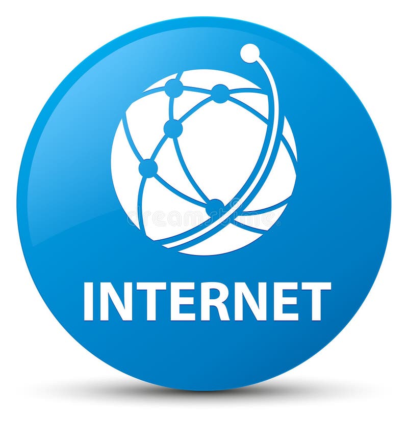 Internet (global Network Icon) Blue Round Button Stock Illustration ...