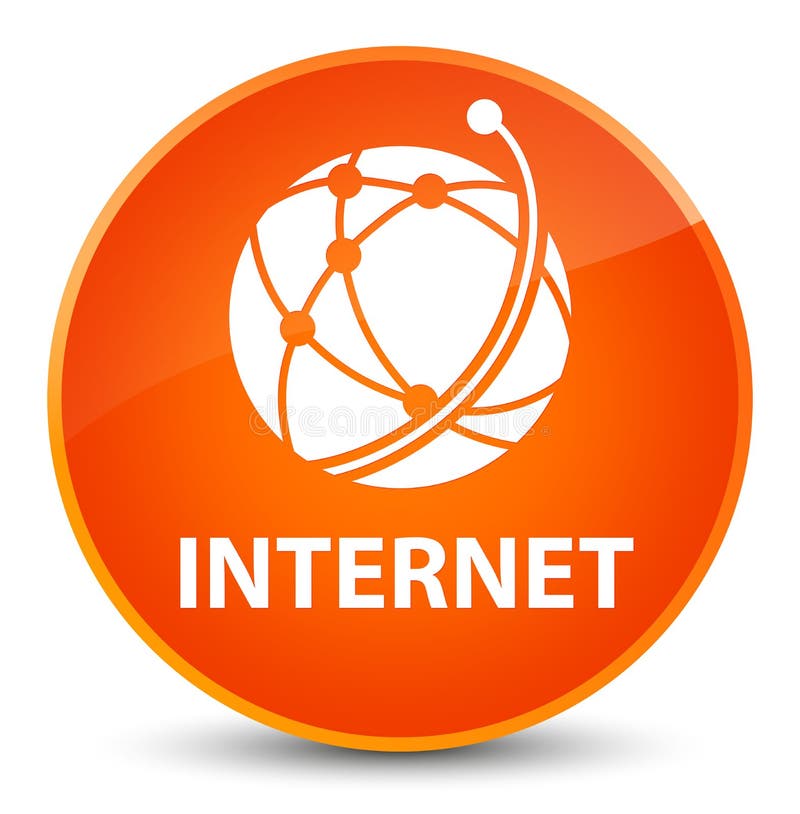 Internet (global Network Icon) Elegant Orange Round Button Stock ...