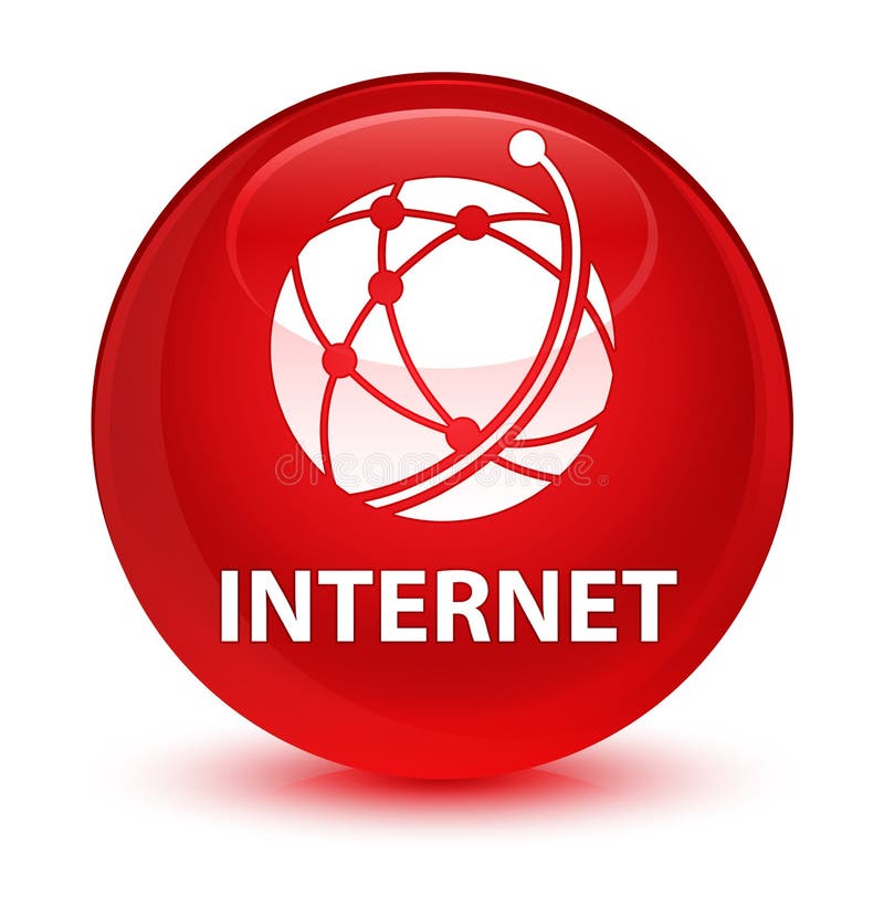 Internet (global Network Icon) Flat Prime Red Round Button Stock Vector ...