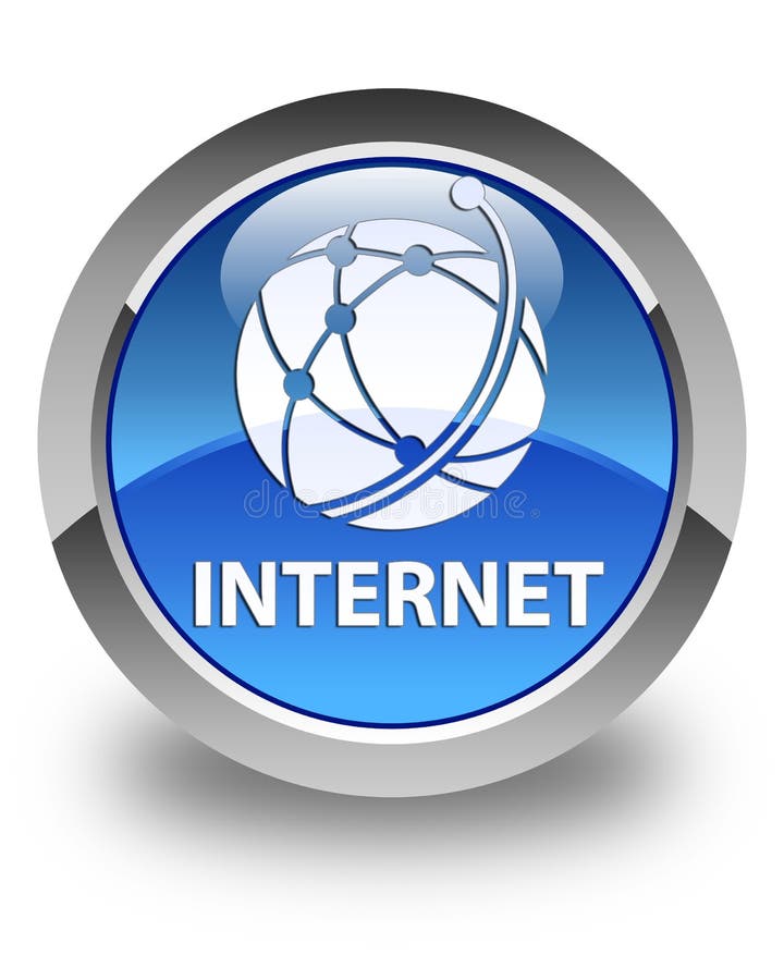 Internet (global Network Icon) Glossy Blue Round Button Stock ...