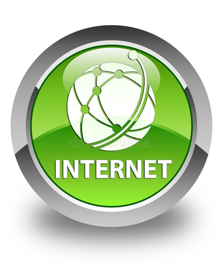 Internet (global Network Icon) Glossy Green Round Button Stock ...