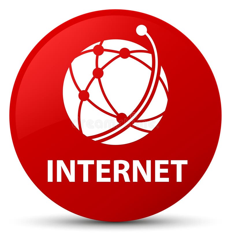 Internet (global Network Icon) Red Round Button Stock Illustration ...