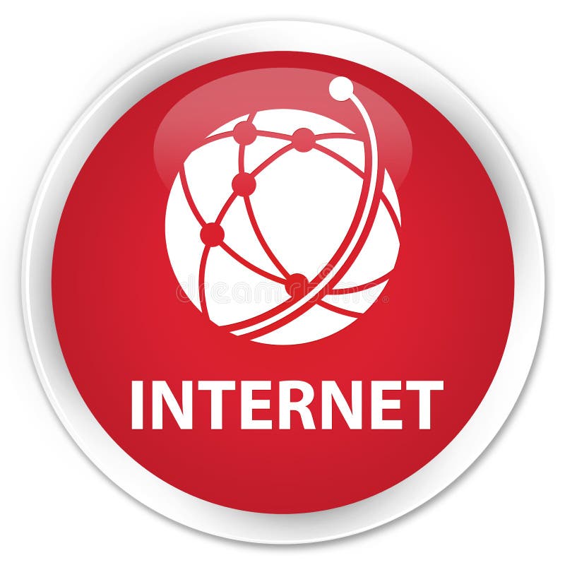 Internet (global Network Icon) Premium Red Round Button Stock ...