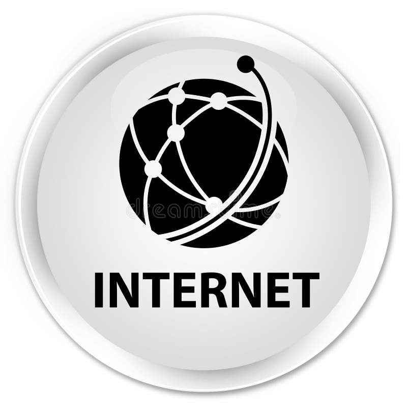 Internet (global Network Icon) Premium White Round Button Stock ...