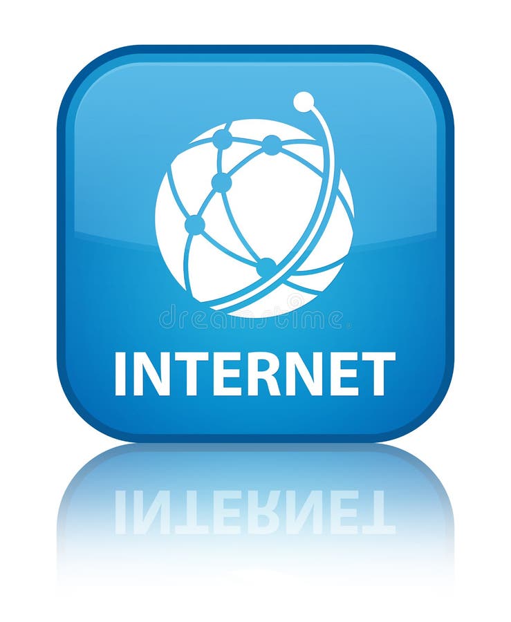 Internet (global Network Icon) Special Cyan Blue Square Button Stock ...