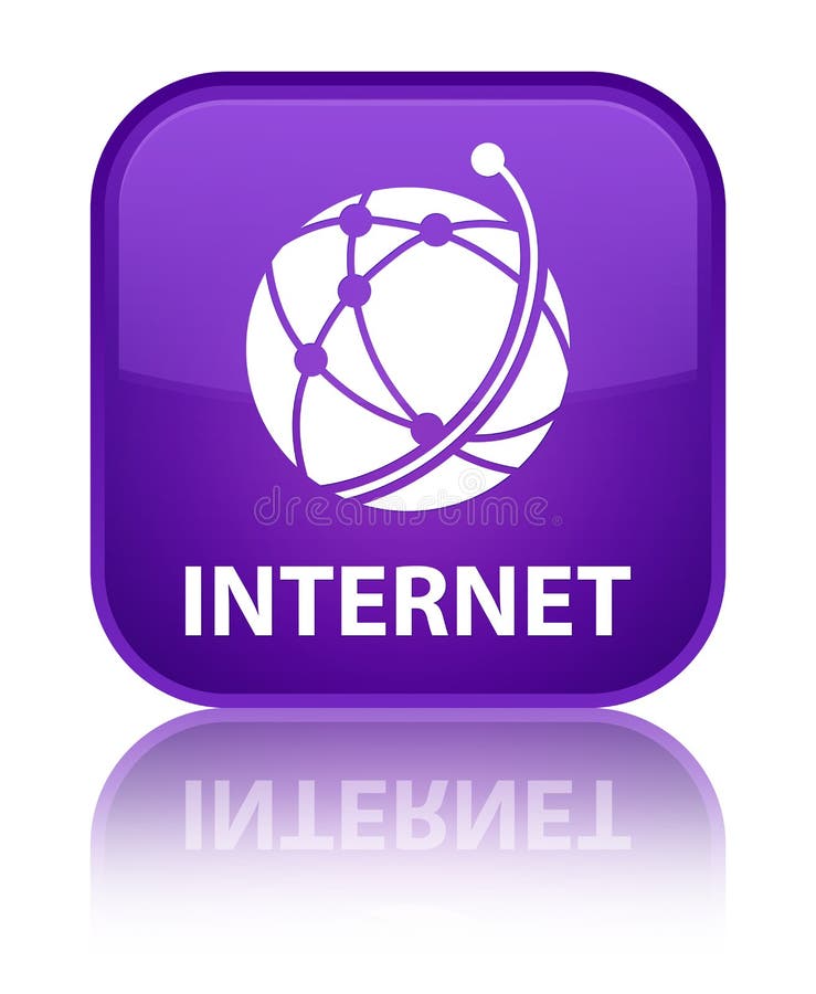 Internet (global Network Icon) Special Purple Square Button Stock ...