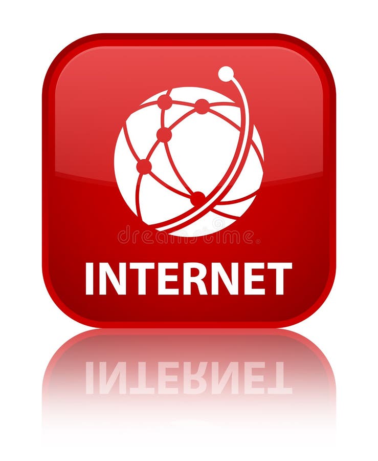 Internet (global Network Icon) Special Red Square Button Stock ...