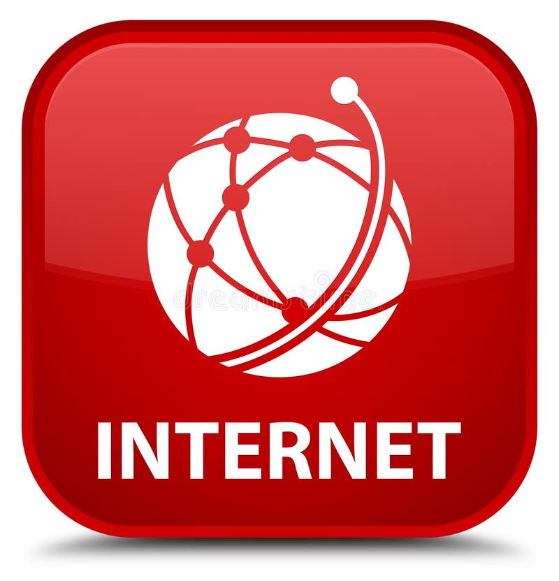 Internet (global Network Icon) Special Red Square Button Stock ...