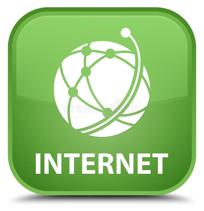 Internet (global Network Icon) Special Soft Green Square Button Stock ...