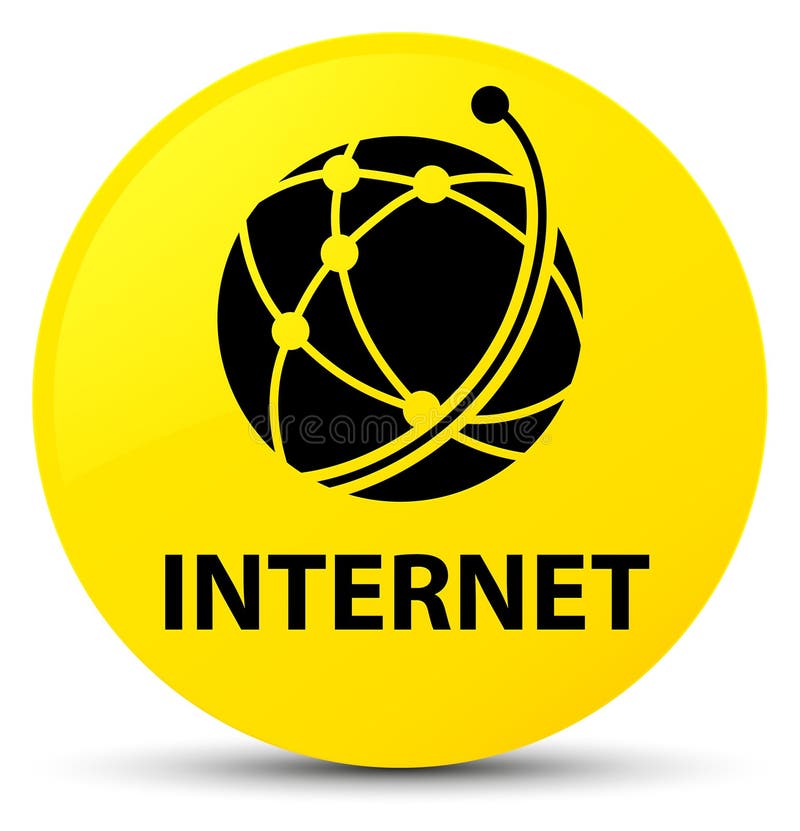Internet (global Network Icon) Yellow Round Button Stock Illustration ...
