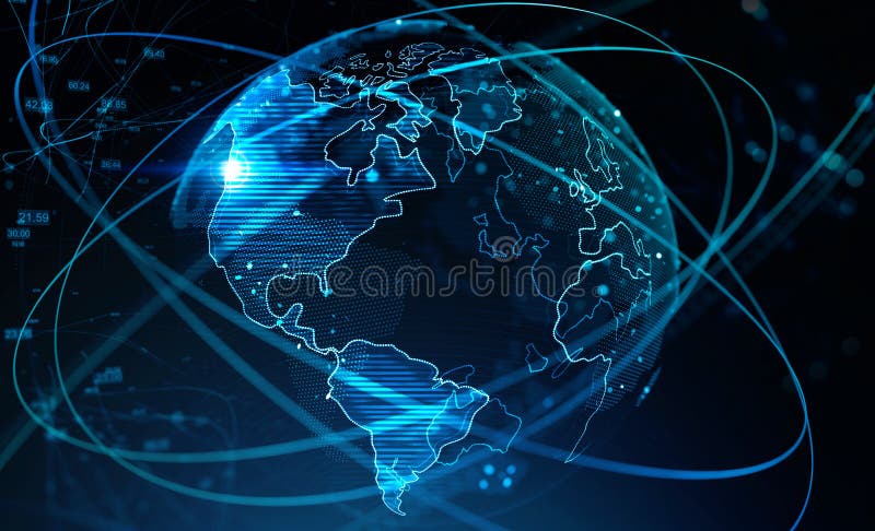 Internet and Global Network Interface Stock Illustration - Illustration ...
