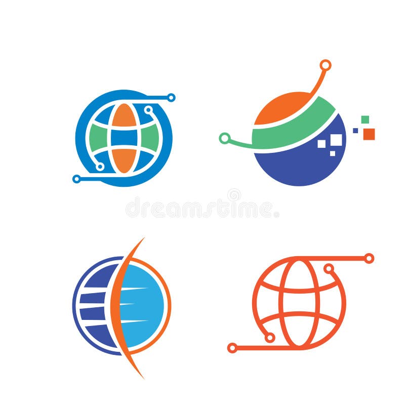 Internet Globe Icon Vector Concept Design Template Stock Vector ...
