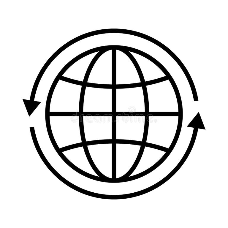 Internet Globe Icon Vector Design Template in White Background Stock ...